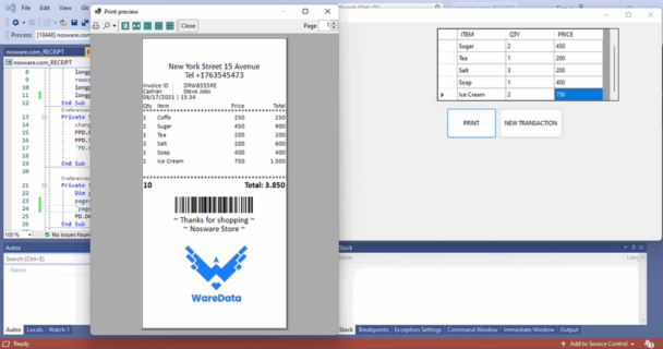 Receipt Reports VB.NET Project - WareData | Tech enthusiast