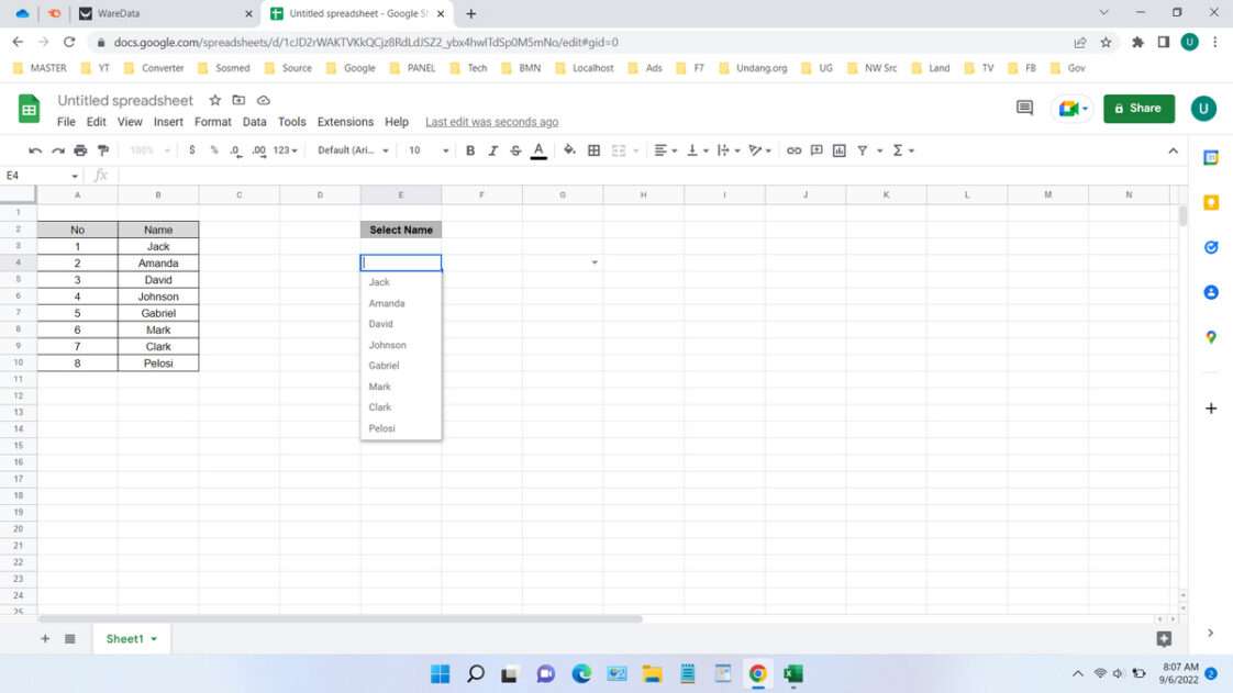 How to Create a Dropdown in Google Sheets - WareData | Tech enthusiast