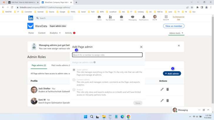 How to Add Admin to Linkedin Page - WareData | Tech enthusiast