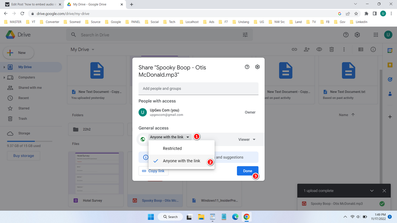 How to Embed Audio in Google Drive - WareData | Tech enthusiast