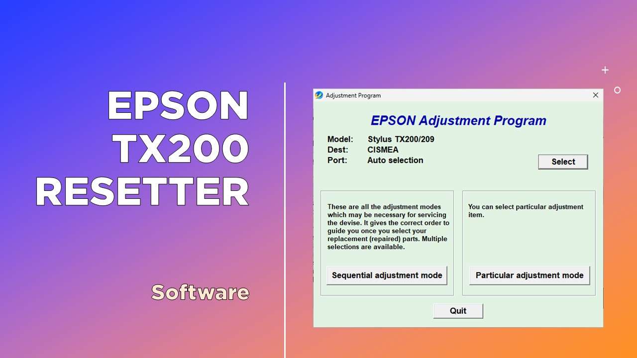 Epson TX200 Resetter Adjustment Program - WareData | Tech enthusiast