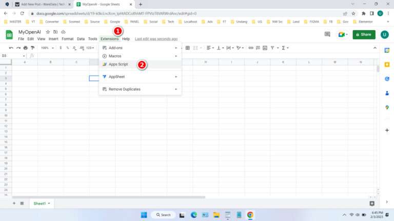 How to Use OpenAI in Google Sheets - WareData | Tech enthusiast