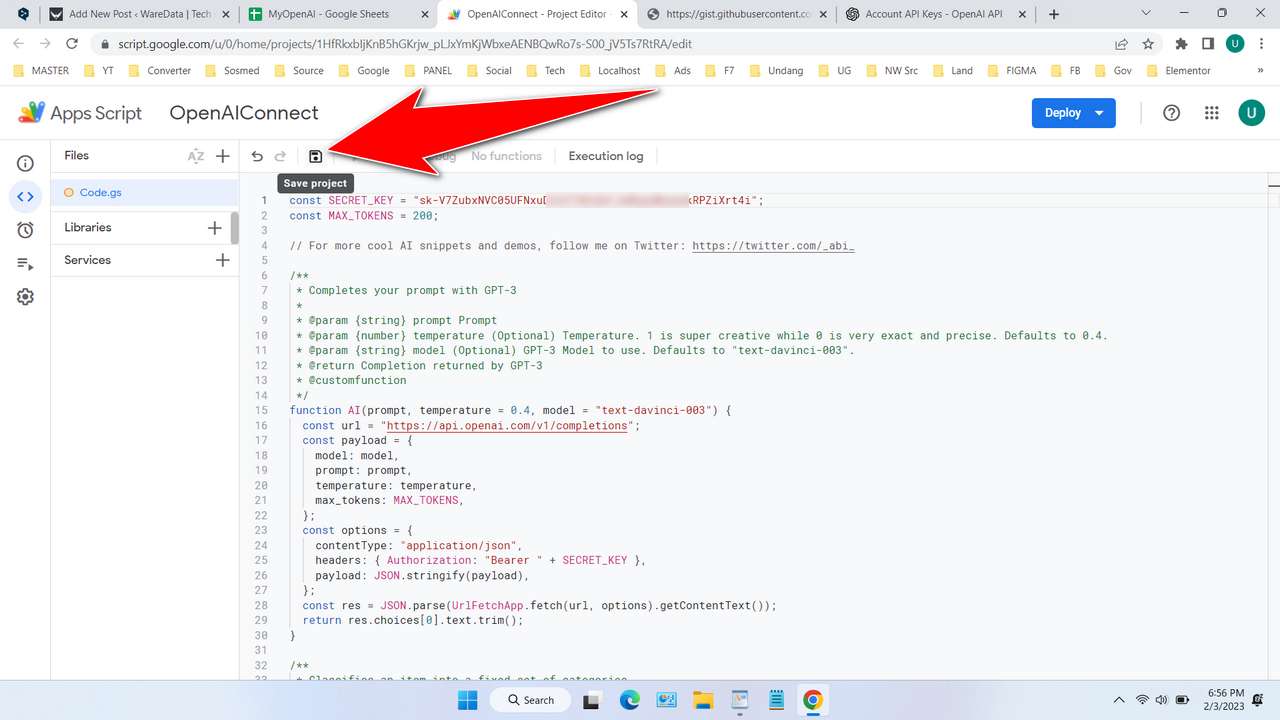 How to Use OpenAI in Google Sheets - WareData | Tech enthusiast