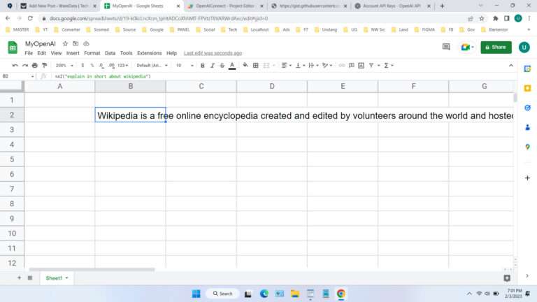 How to Use OpenAI in Google Sheets - WareData | Tech enthusiast