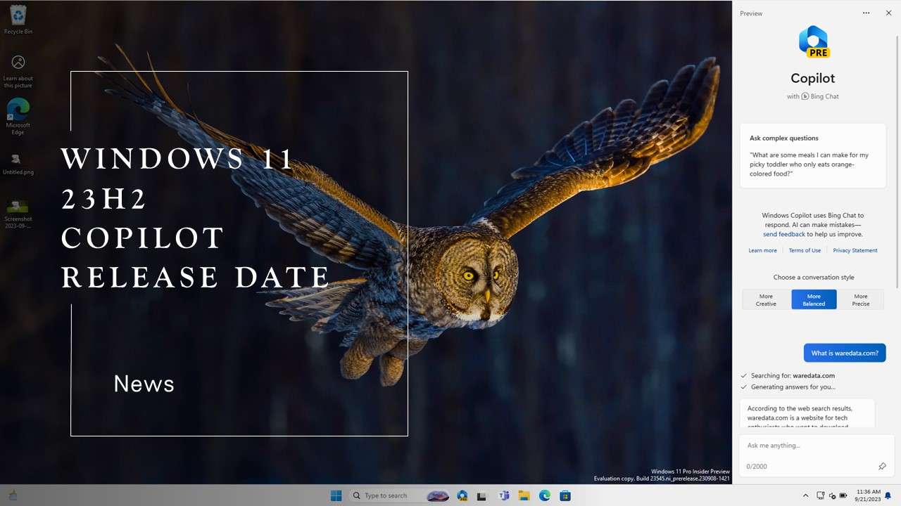 Windows 11 23H2 Update: Copilot Release Date Announced - What to Expect - WareData | Tech enthusiast