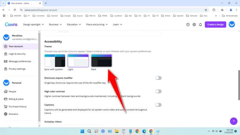 How to switch to dark mode Canva - WareData | Tech enthusiast