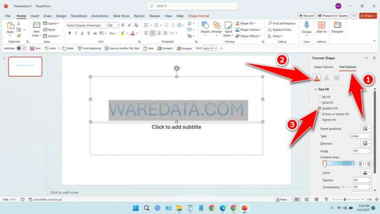 How to Make Gradient Text in Power Point