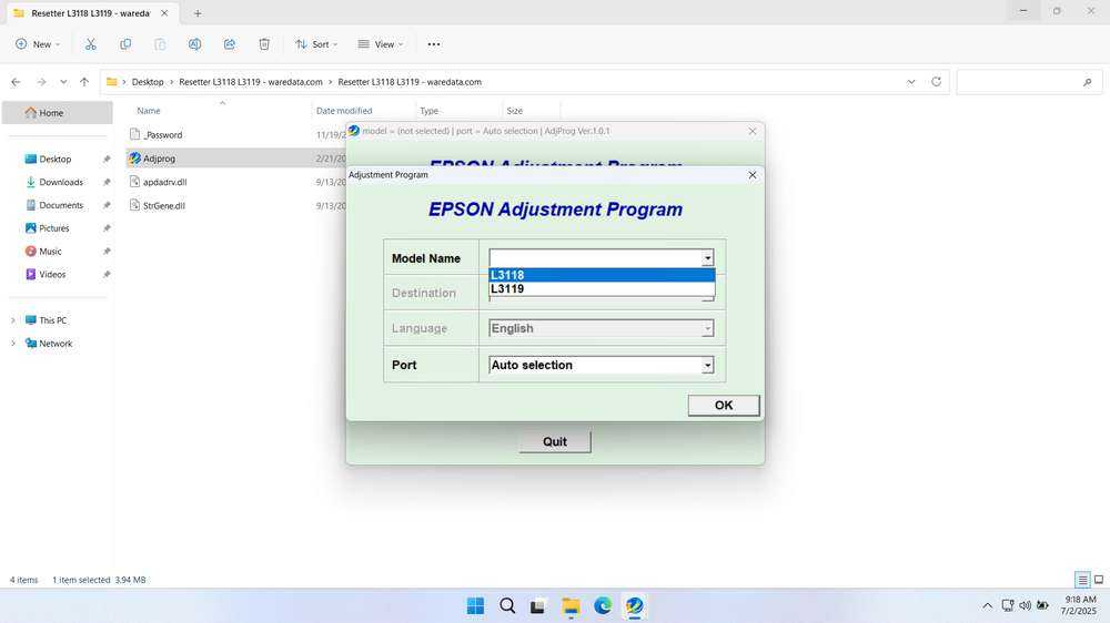 Epson L3118 & L3119 Resetter - WareData | Tech enthusiast