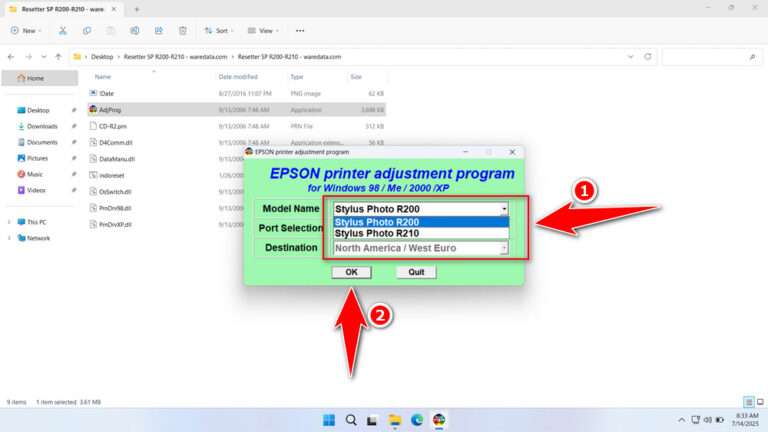 Epson Stylus Photo R200 & R210 Resetter - WareData | Tech enthusiast