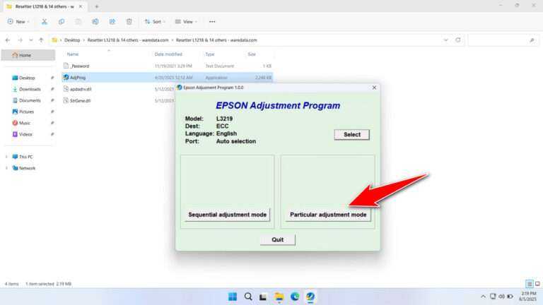 Epson L3219 Resetter