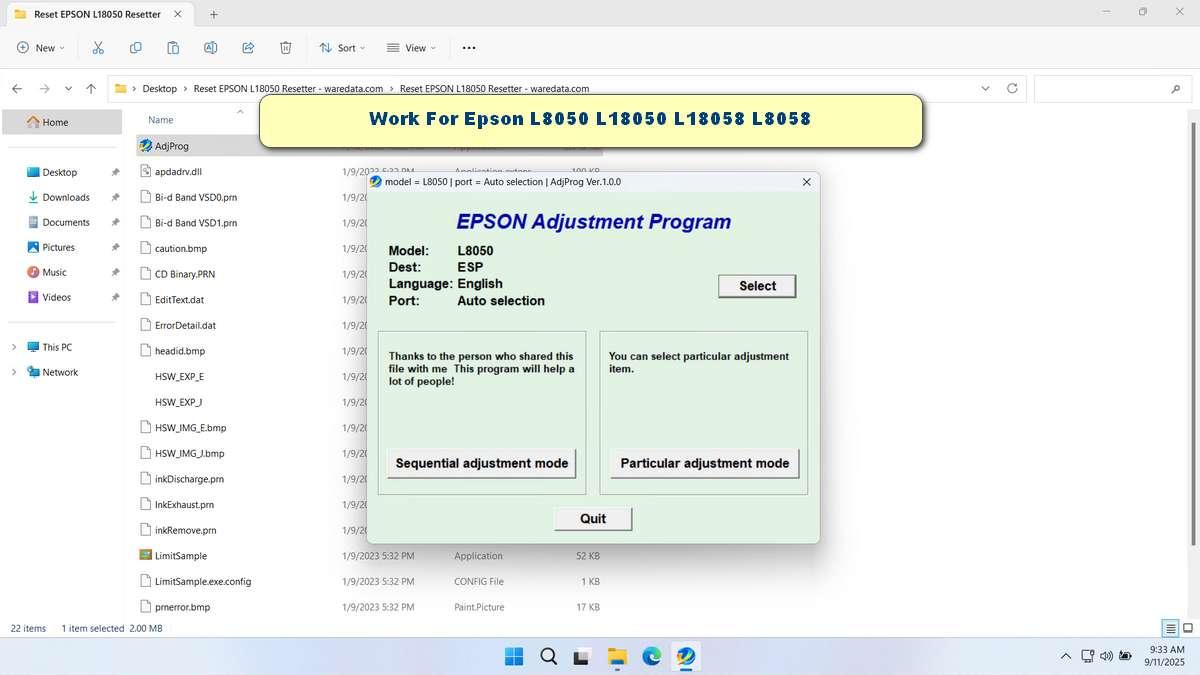 Epson L18050 Resetter