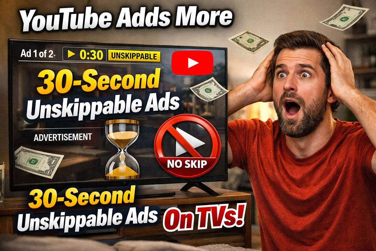 YouTube Adds More 30-Second Unskippable Ads on TVs - WareData | Tech ...